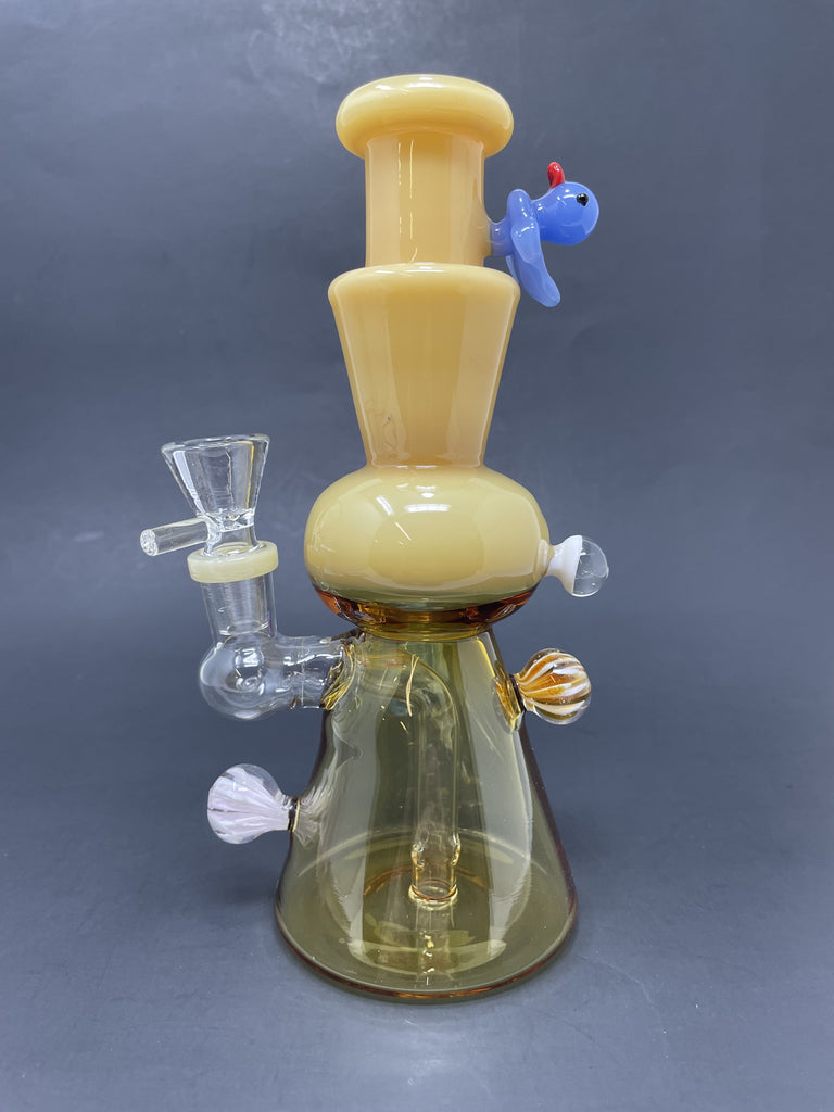 8" Premium Yellow Crystal Duck Bong