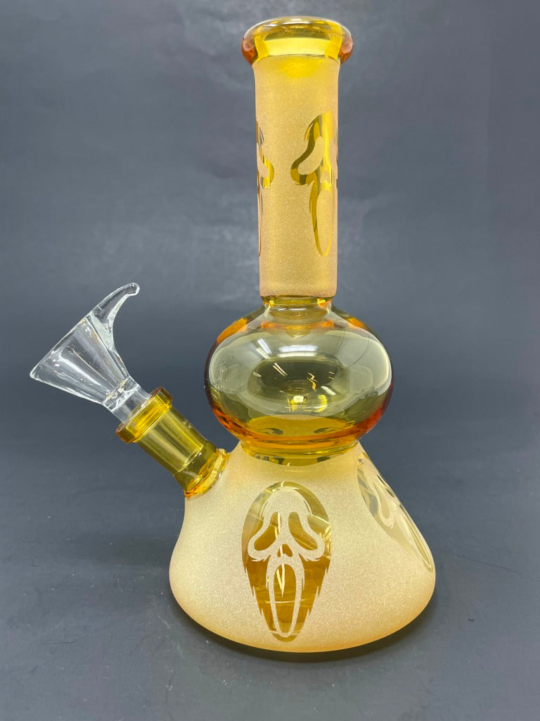 7" Gold Ghost Face Bong