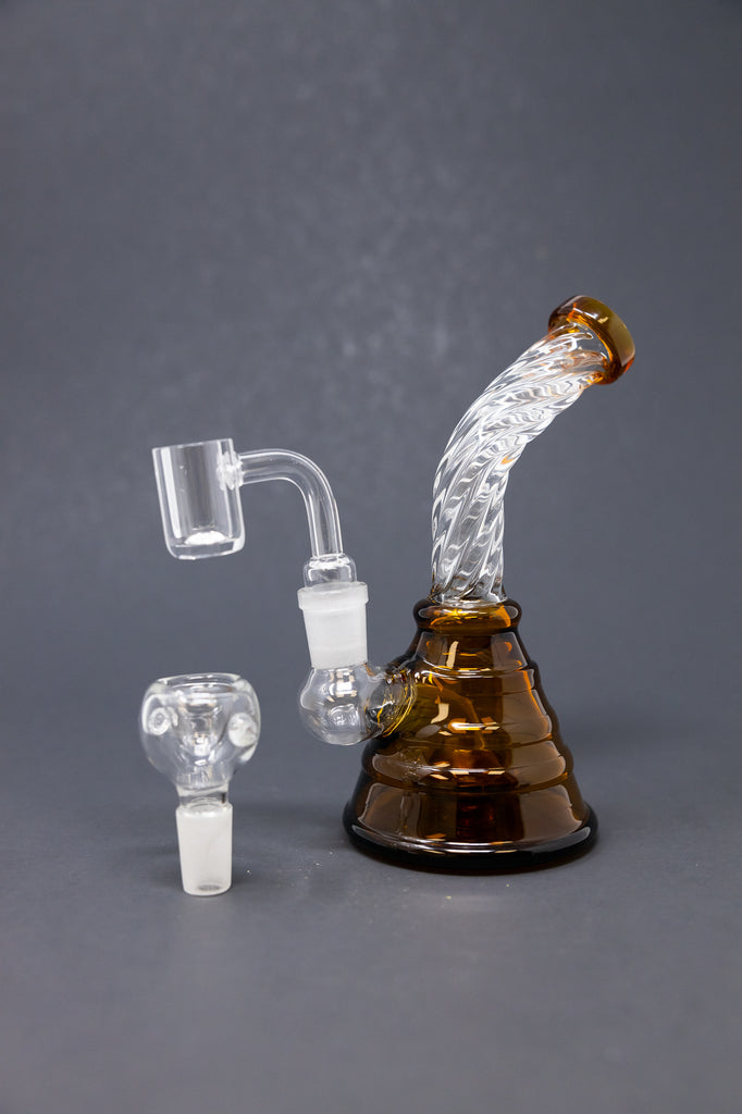 7" Amber Twisted Dab Rig
