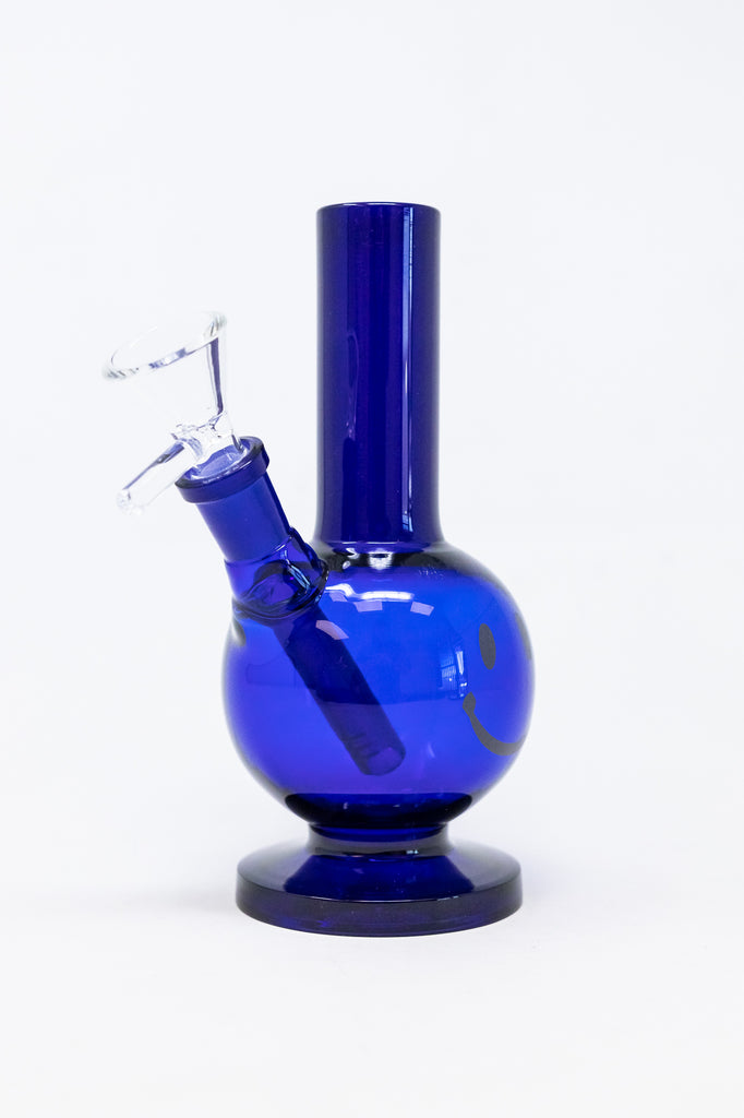 5" Blue Smiley Face Bong