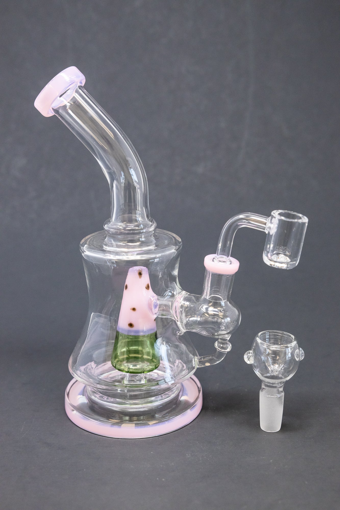 7" Pink Watermelon Percolator Dab Rig – StonedGenie.com