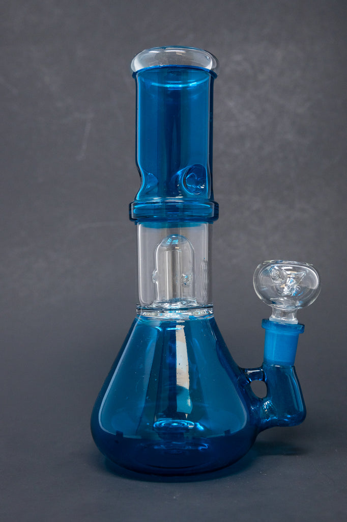 Stoned Genie: Order 8" Teal Side Joint Bong Online